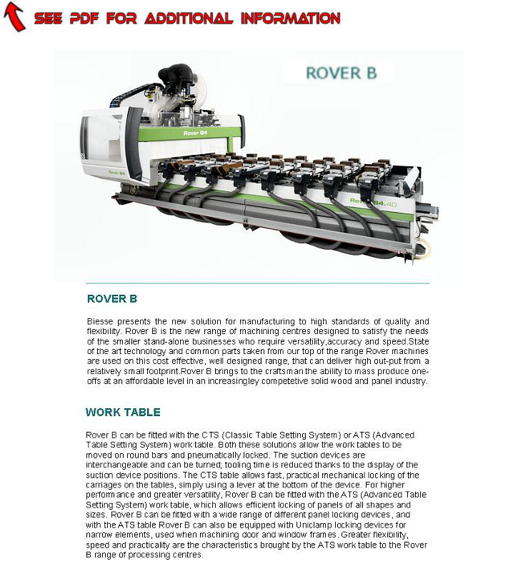 Literature BIESSE ROVER B 4.35