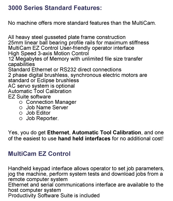Literature MULTICAM 3000 SERIES 3-103-R