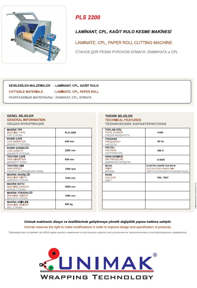 Literature UNIMAK PLS 2200